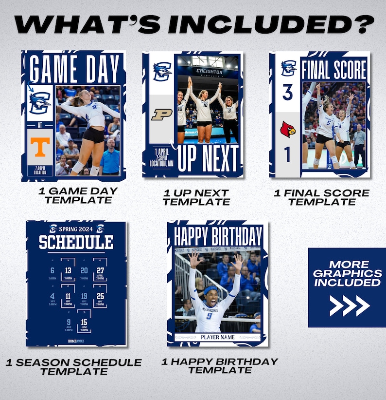 Volleyball Sports Social Media Templates Canva Sports Volleyball Team ...