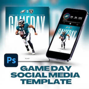 Game Day Social Media Photoshop Template Sports Graphic Customizable ...