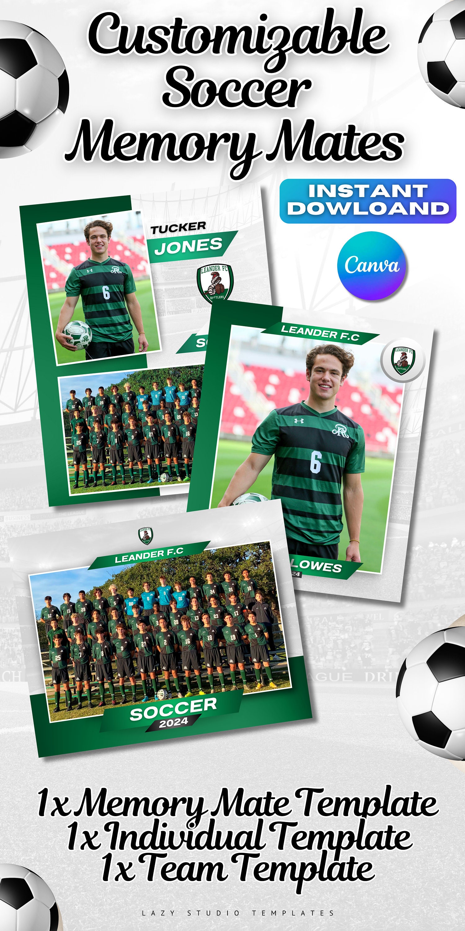Custom Soccer Wall Art Canva Template Editable Soccer Senior Day Gift ...
