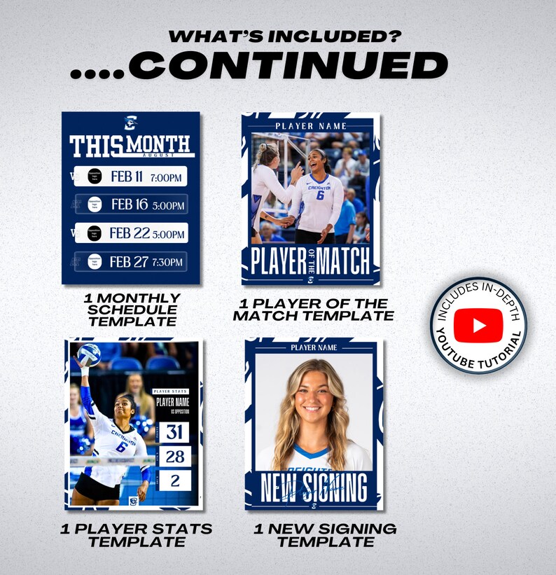 Volleyball Sports Social Media Templates Canva Sports Volleyball Team ...