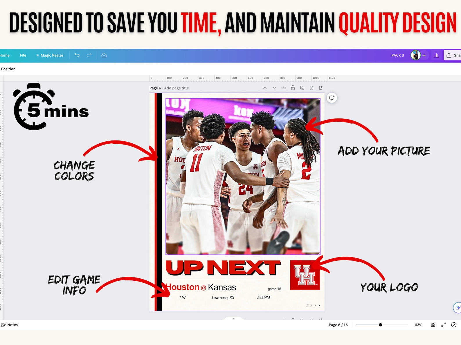 Sports Team Social Media Template High School Athletics Media ...