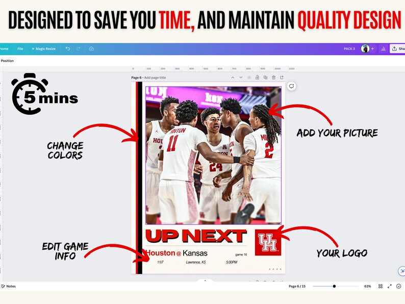 Sports Team Social Media Template High School Athletics Media ...