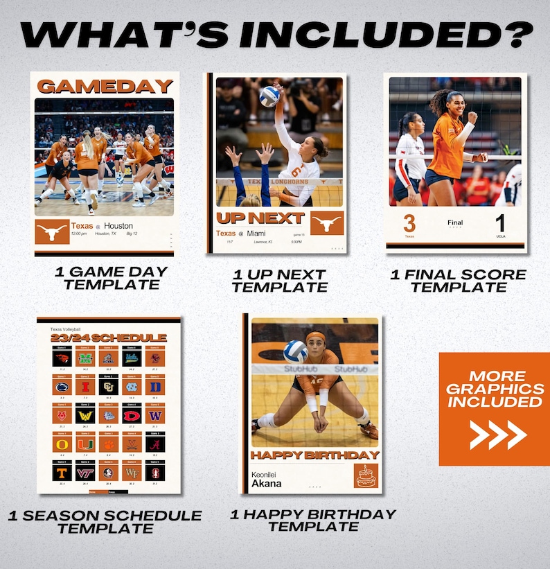 Volleyball Sports Social Media Templates Canva Sports Volleyball Team ...