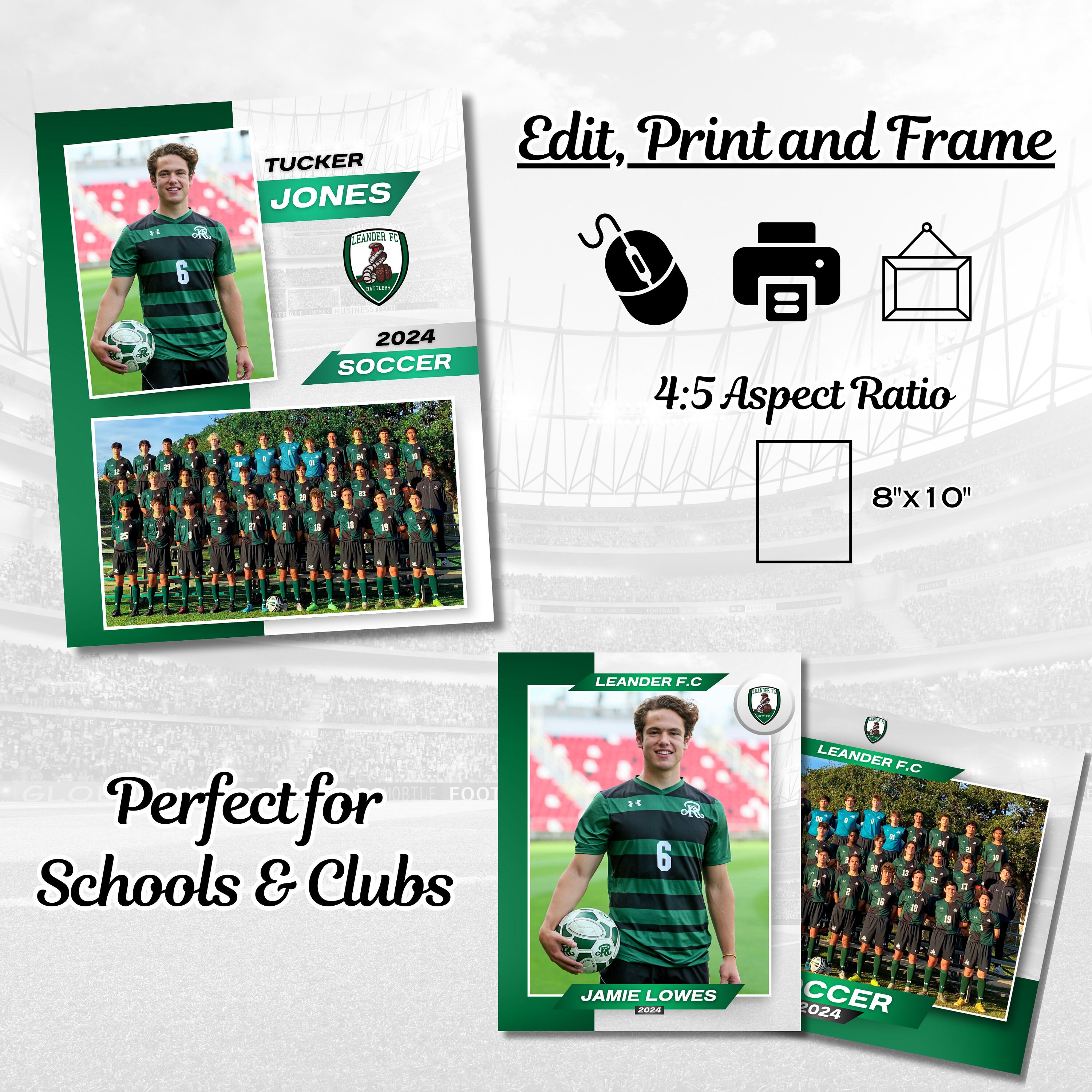 Custom Soccer Wall Art Canva Template Editable Soccer Senior Day Gift ...