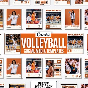 Volleyball Sports Social Media Templates Canva Sports Volleyball Team ...