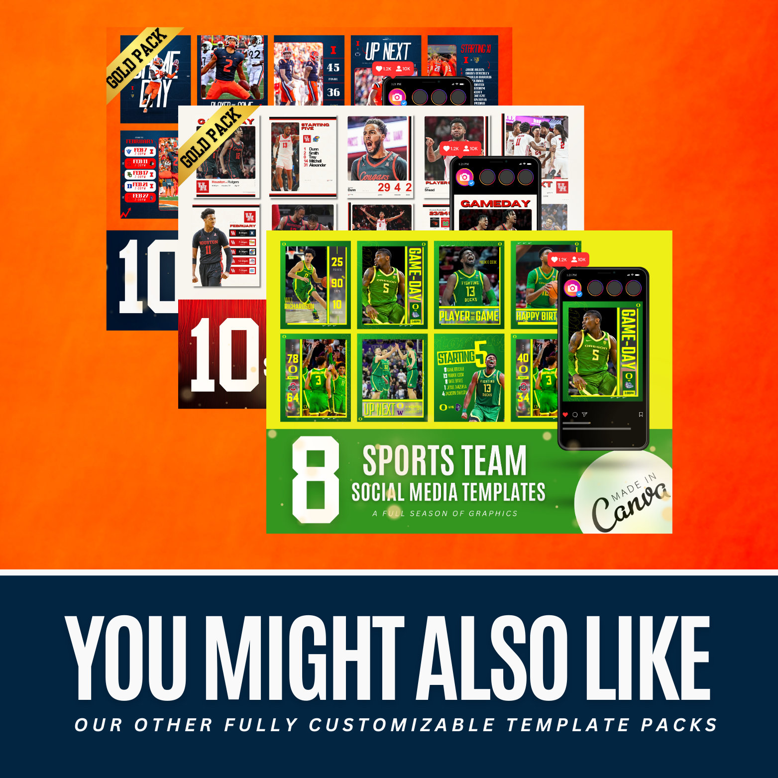 Football Social Media Template Canva Customizable Sports Graphics ...