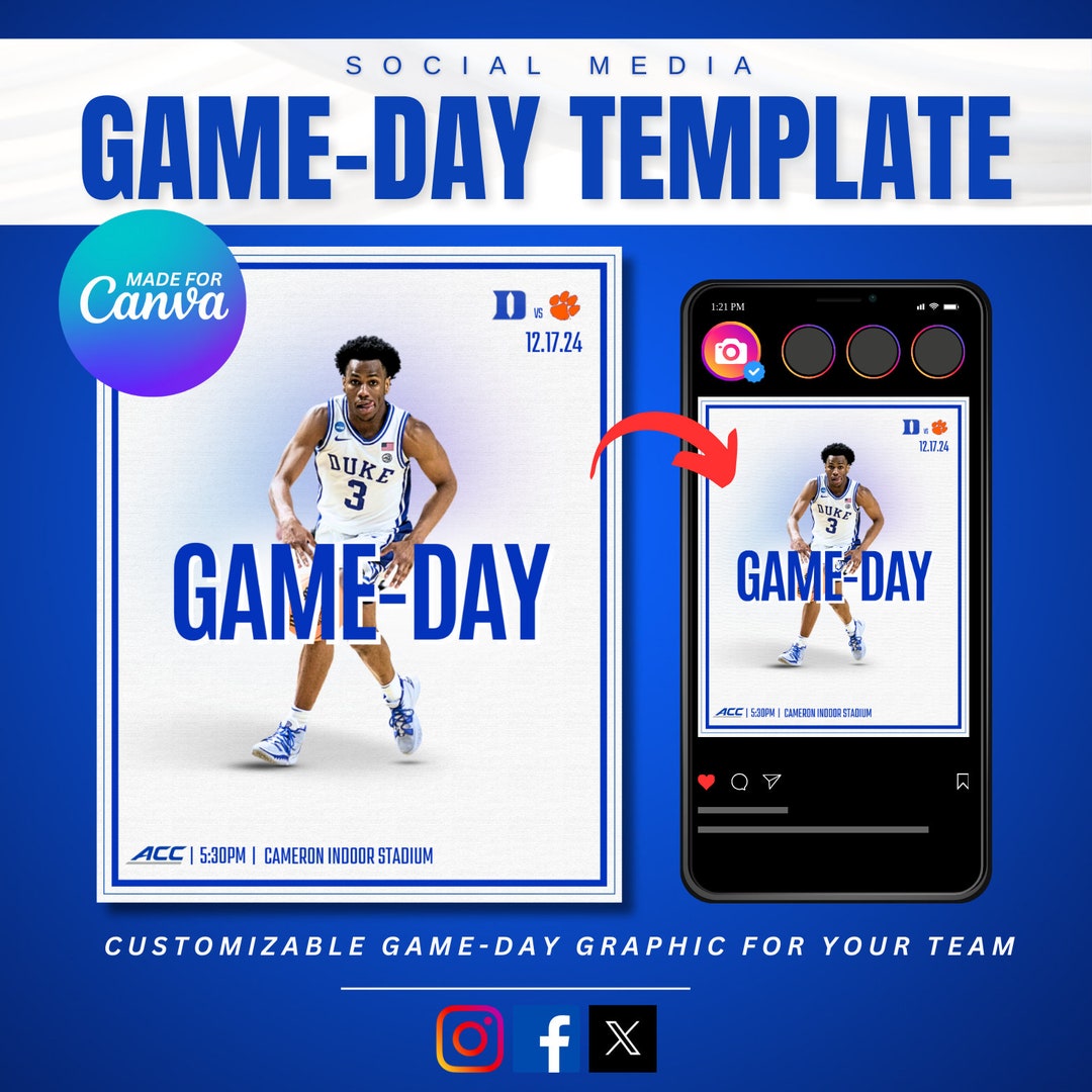 Basketball Game Day Template Canva Customizable Basketball Template ...