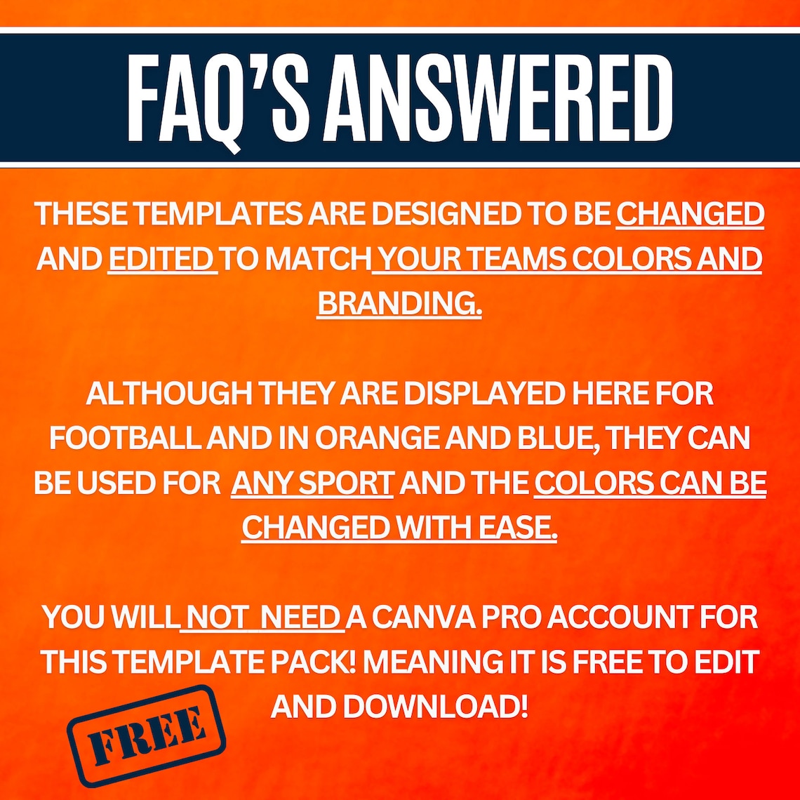 Football Social Media Template Canva Customizable Sports Graphics ...