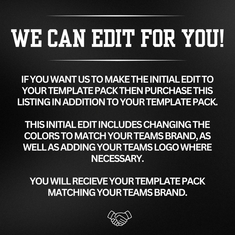 Templates Edited by Us. Template Pack Edited to Match Your Teams Brand ...