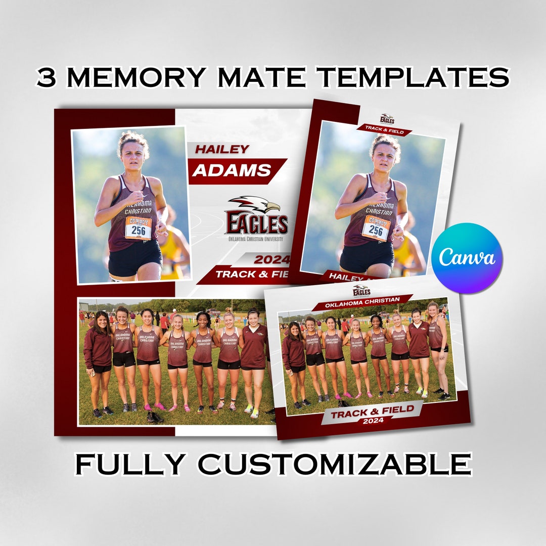 Track and Field Memory Mate Template Customizable Senior Photo Collage ...