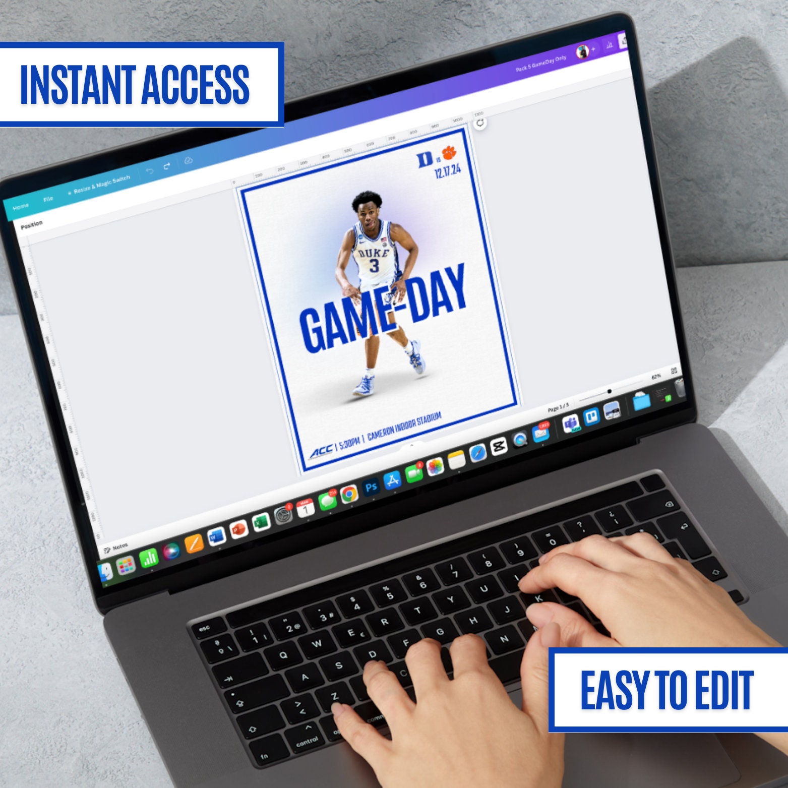 Basketball Game Day Template Canva Customizable Basketball Template ...
