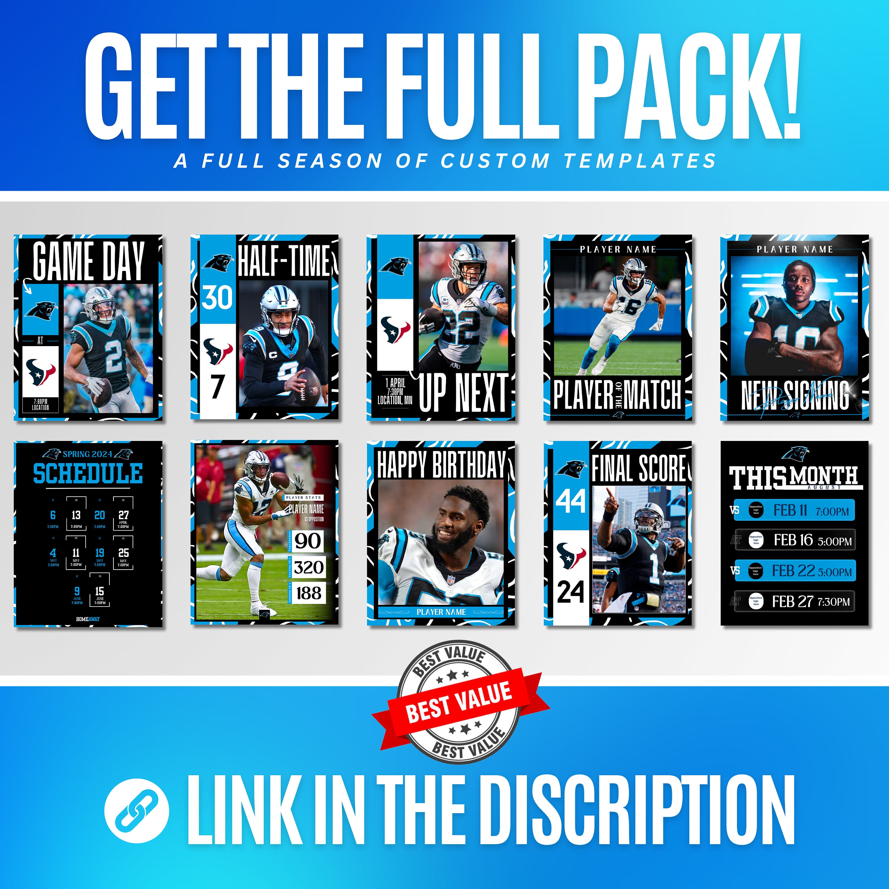 New Signing Social Media Canva Template Customizable Player ...