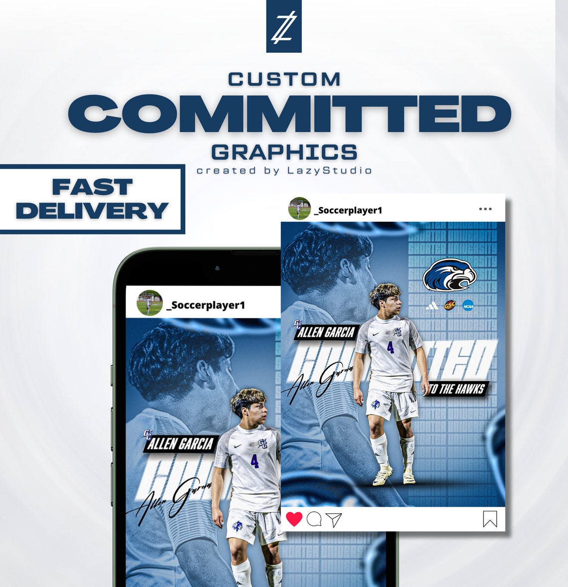 College Commitment Graphic Custom Committed Canva Template Announcement ...