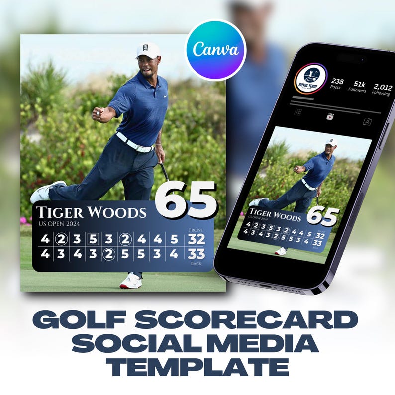 Golf Scorecard Social Media Template Canva Customizable Golf Template ...