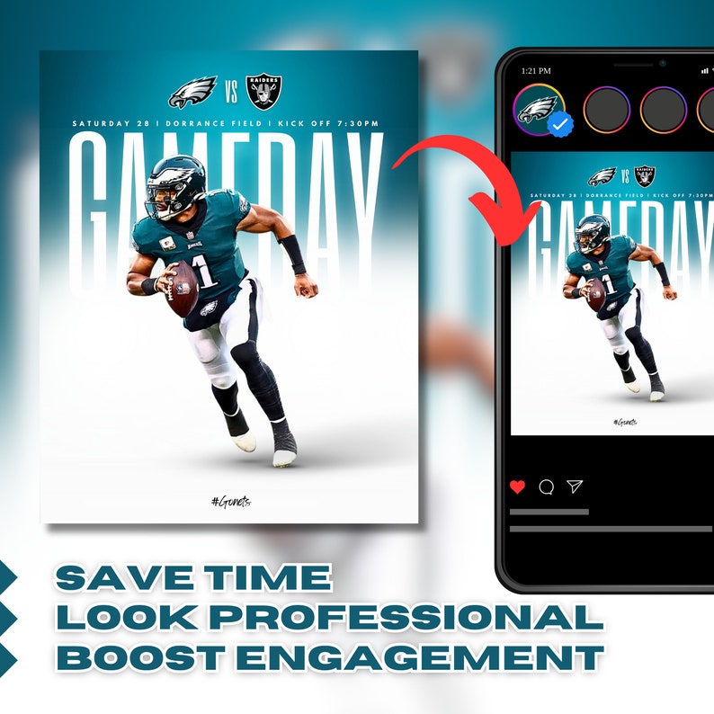 Game Day Social Media Canva Template Sports Graphic Customizable Match ...