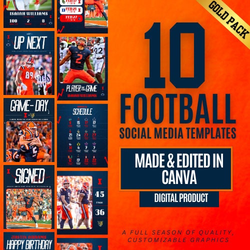 Football Social Media Template Canva Customizable Sports Graphics ...
