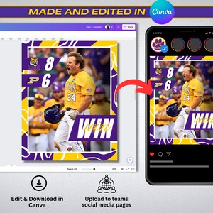 Baseball Sports Social Media Templates Canva Sports Baseball Team ...