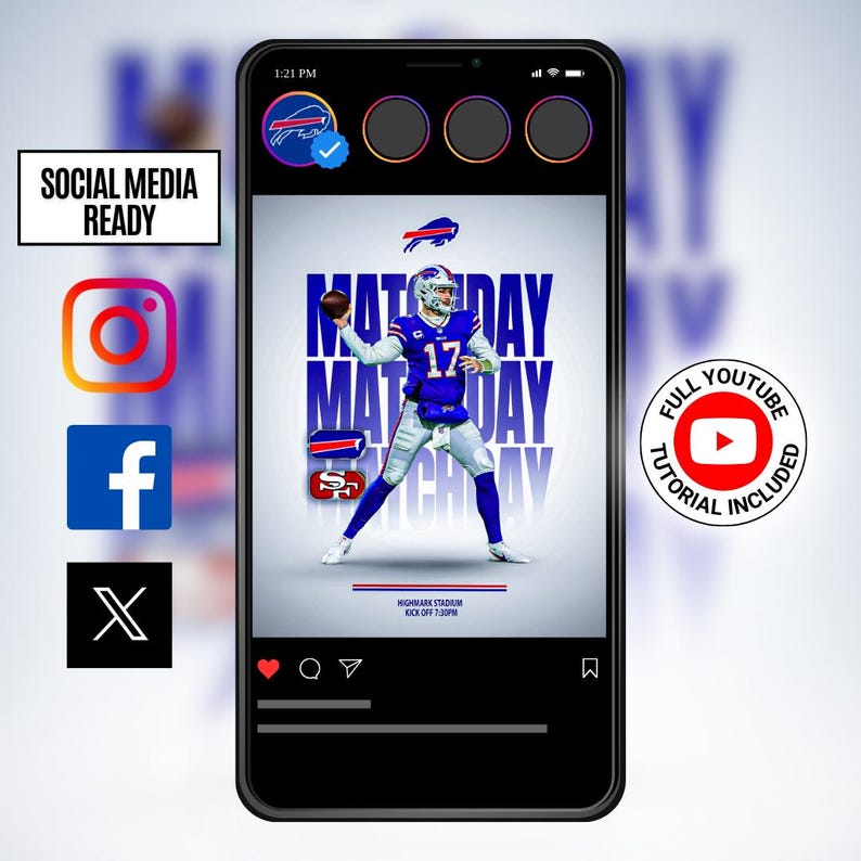 Game Day PSD Template Sports Social Media Graphic Photoshop Gameday ...