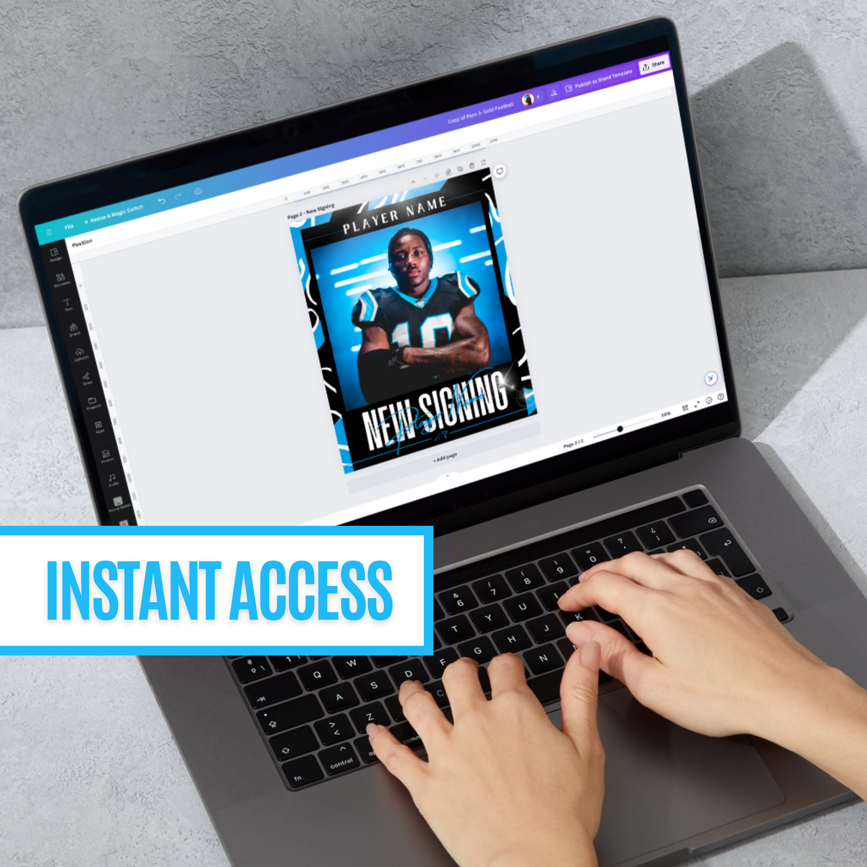 New Signing Social Media Canva Template Customizable Player ...