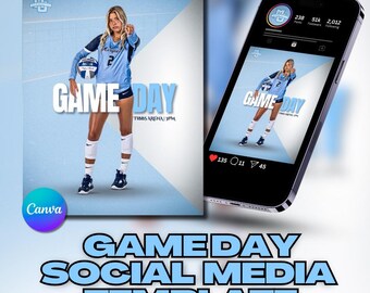 Game Day Social Media Canva Templates and Video. Sports Graphic ...