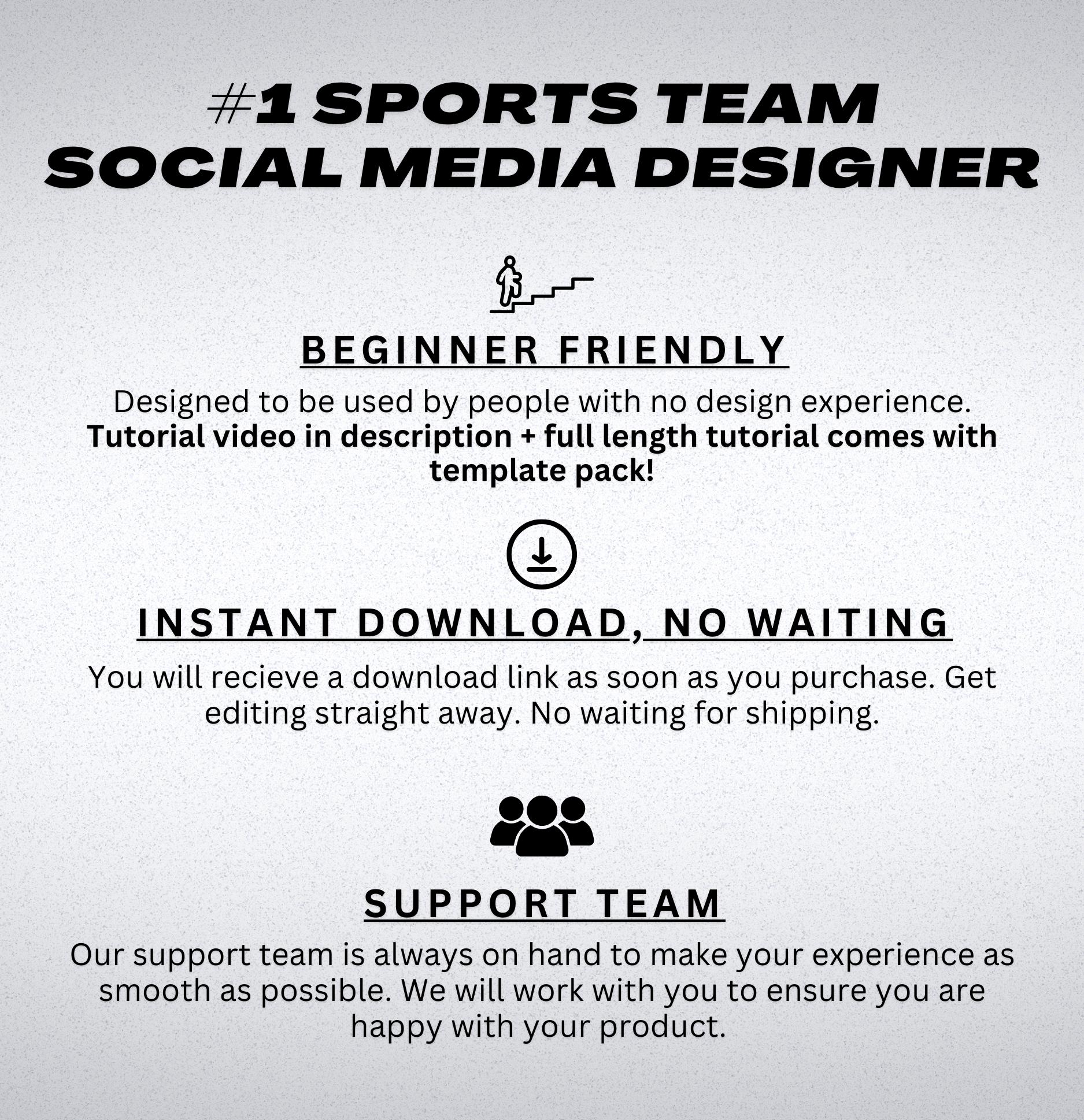 Soccer Template Canva Sports Team Social Media Template Customizable ...