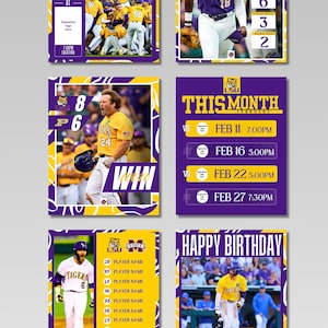 Baseball Sports Social Media Templates Canva Sports Baseball Team ...