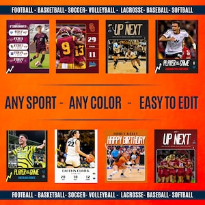 Football Social Media Template Canva Customizable Sports Graphics ...