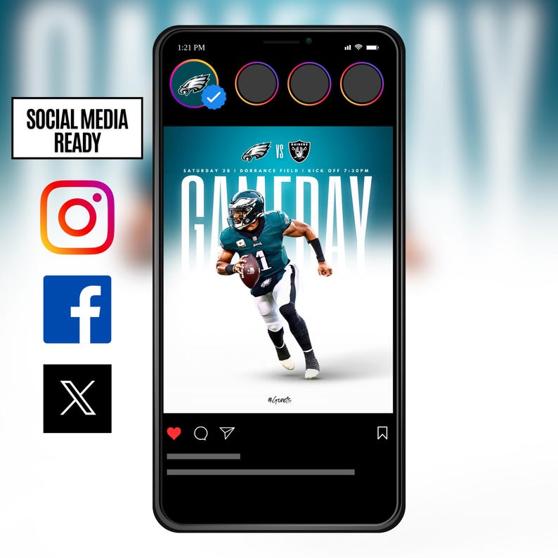 Game Day Social Media Photoshop Template Sports Graphic Customizable ...