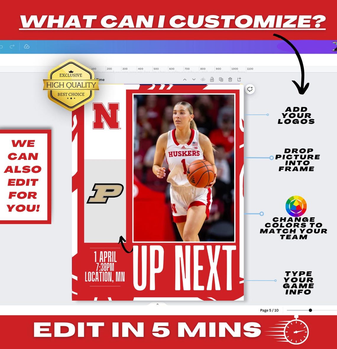 Basketball Sports Social Media Templates Canva Sports Basketball Team ...