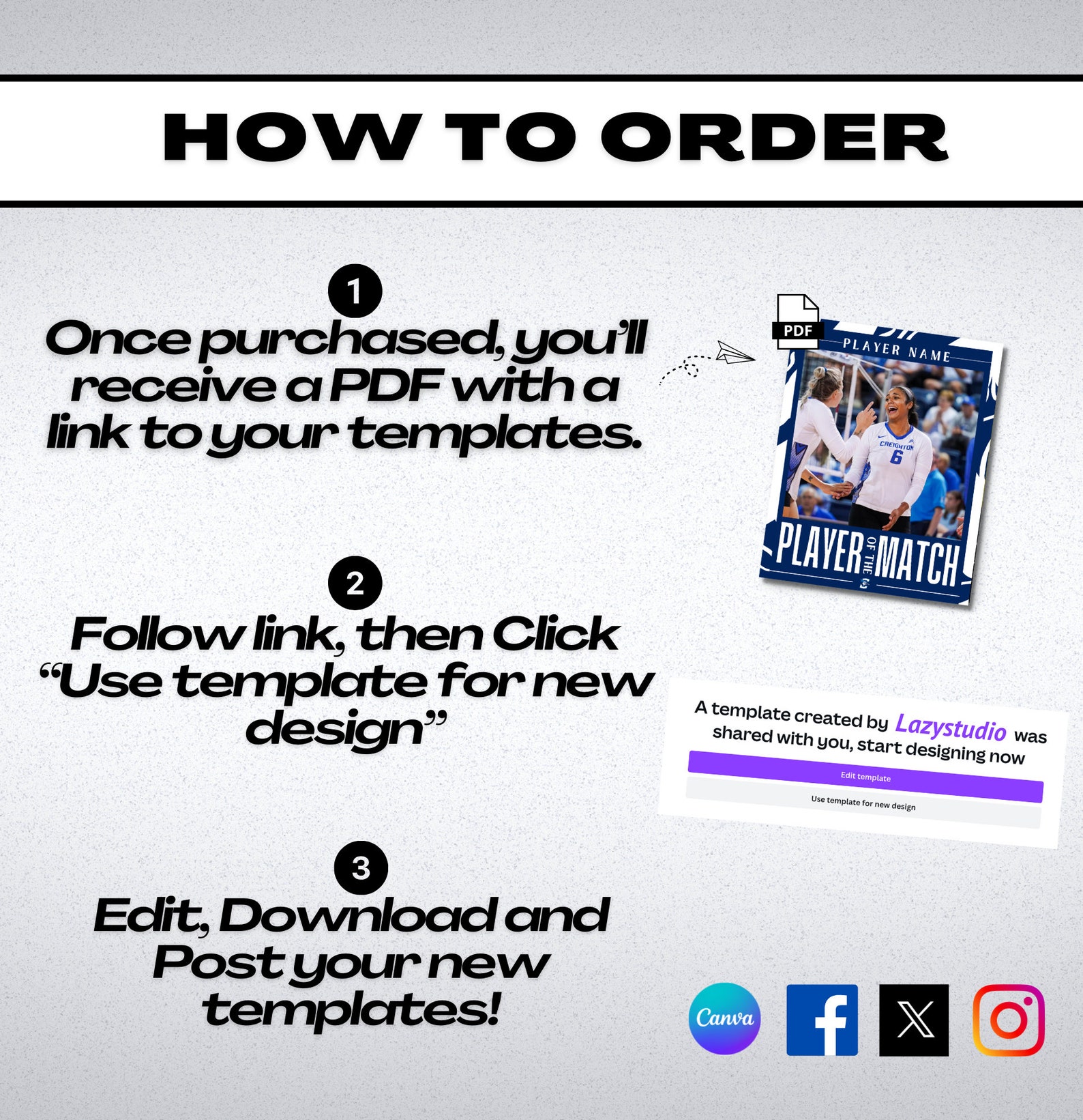 Volleyball Sports Social Media Templates Canva Sports Volleyball Team ...