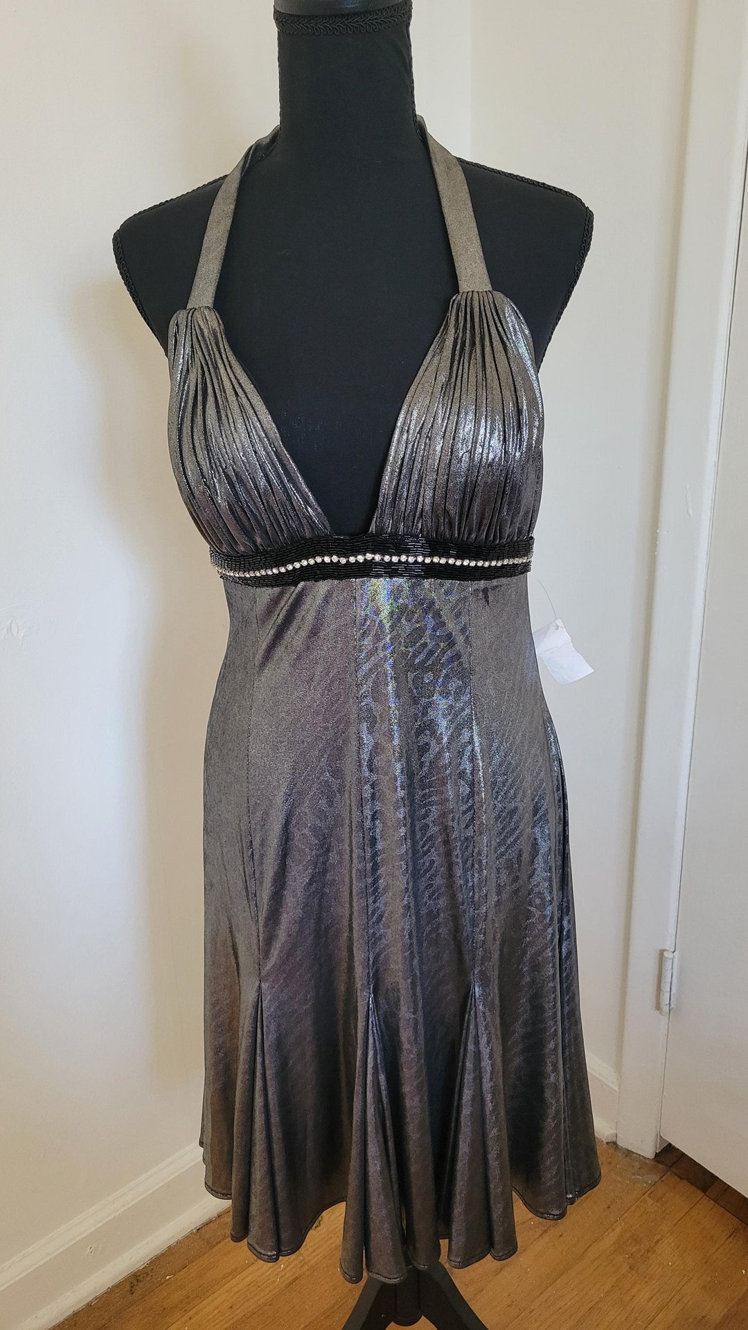 RARE 90's Couture JANINE London Paris New York Metallic Evening Party ...