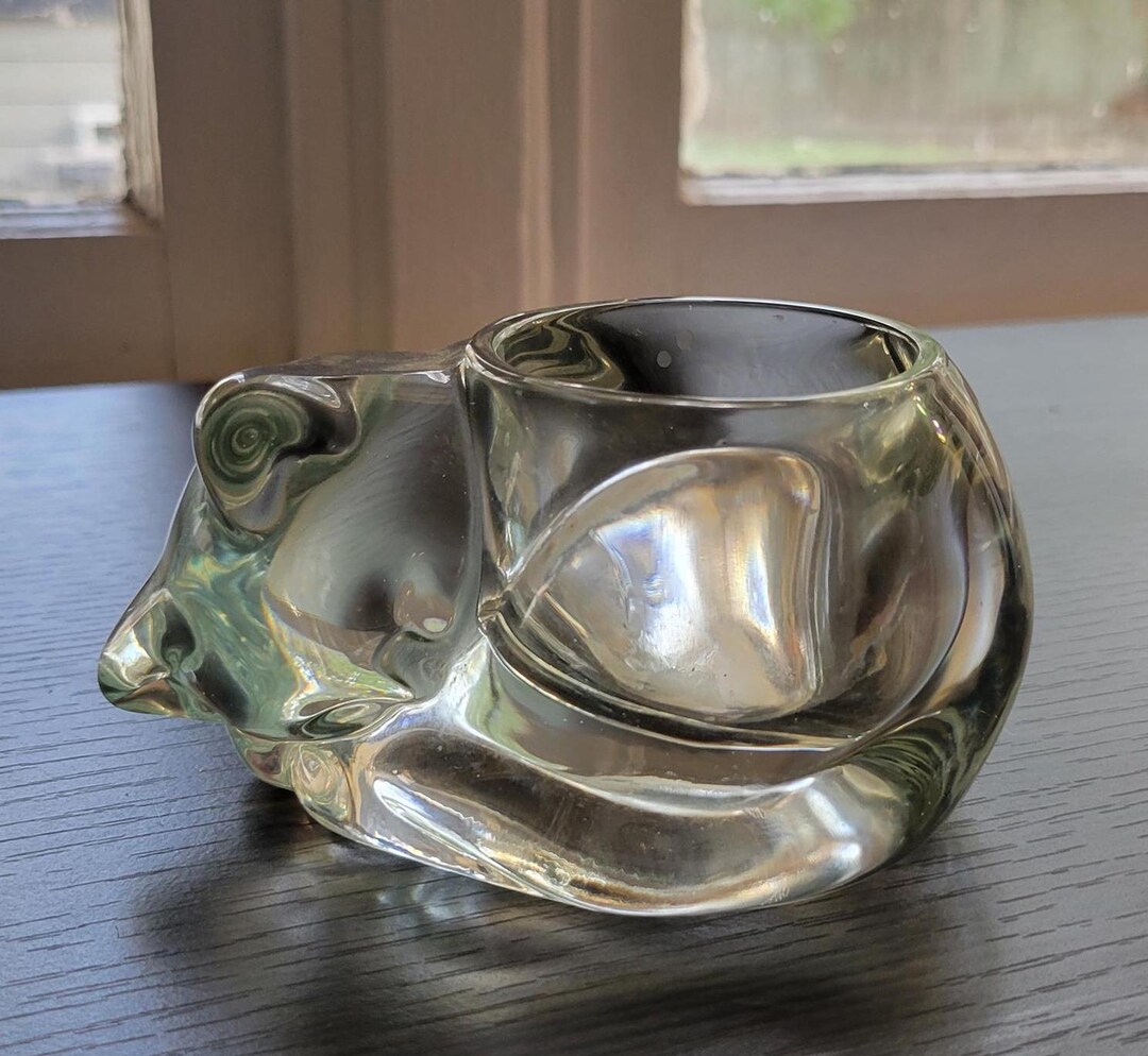 Indiana Glass Cat Votive Candle Holder Vintage - Etsy