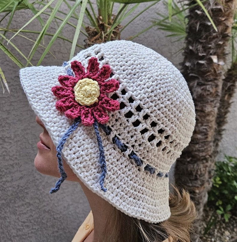 Easy Summer Flower Bucket Hat Pattern PDF - Etsy