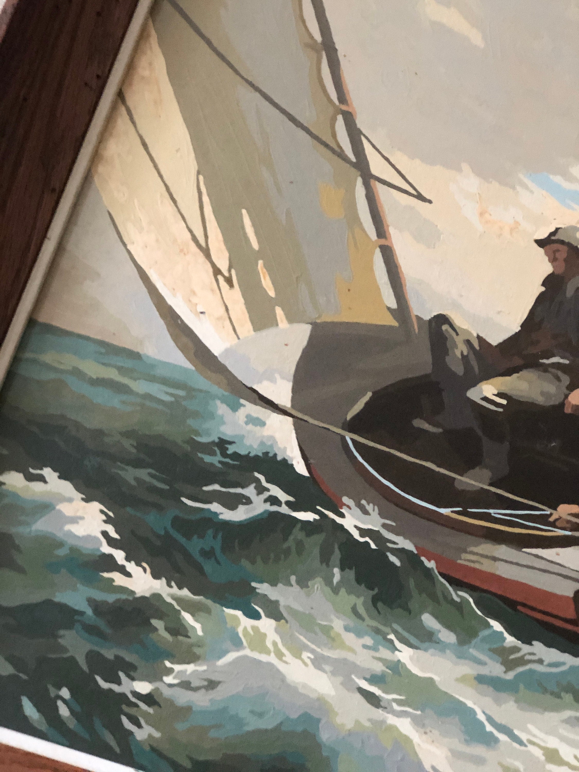 Vintage Winslow Homer Inspired Painting. Rare Paint by Number Oil ...