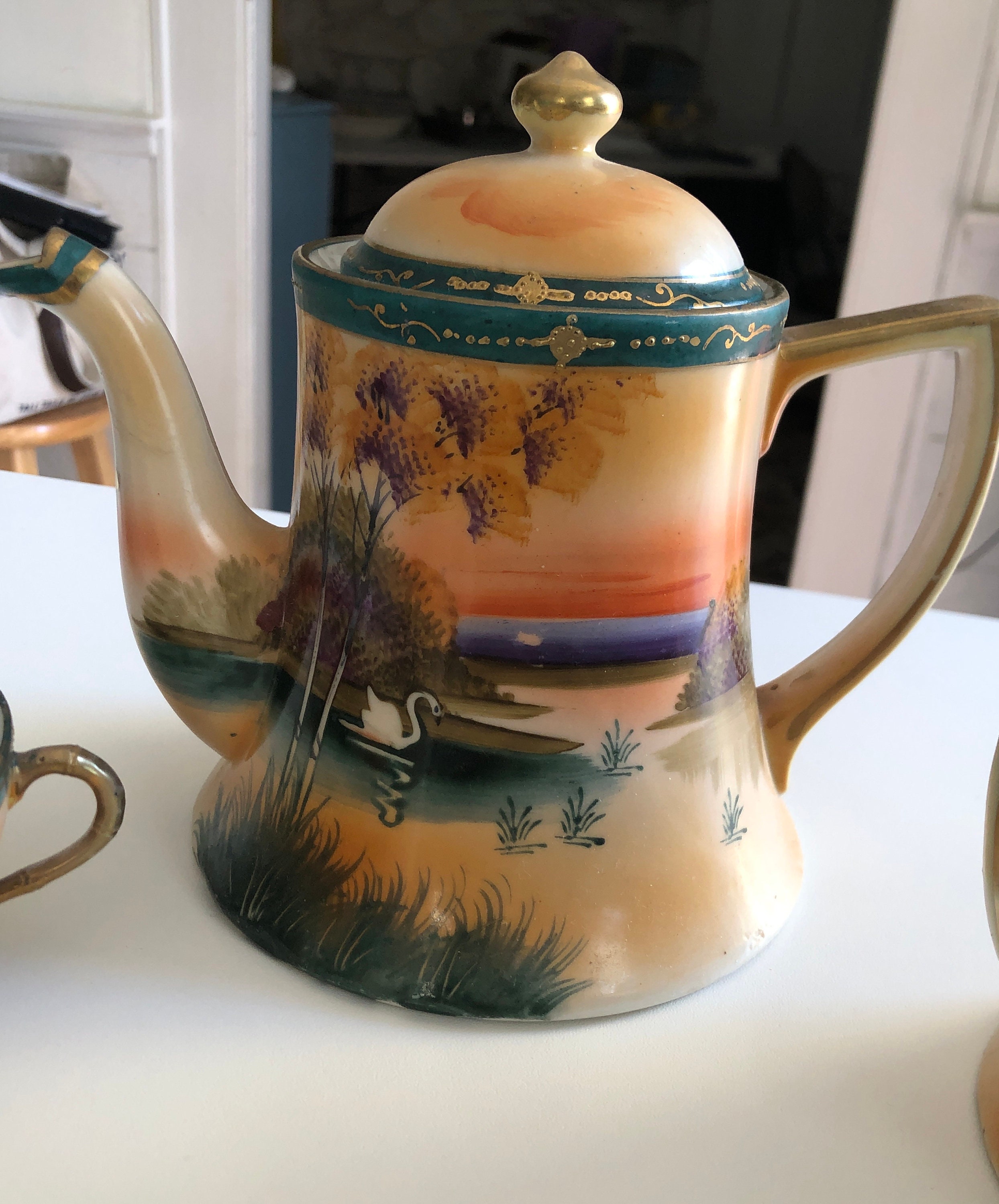 Vintage Takito Lusterware Set. Japanese Teapot, Sugar, Creamer and ...