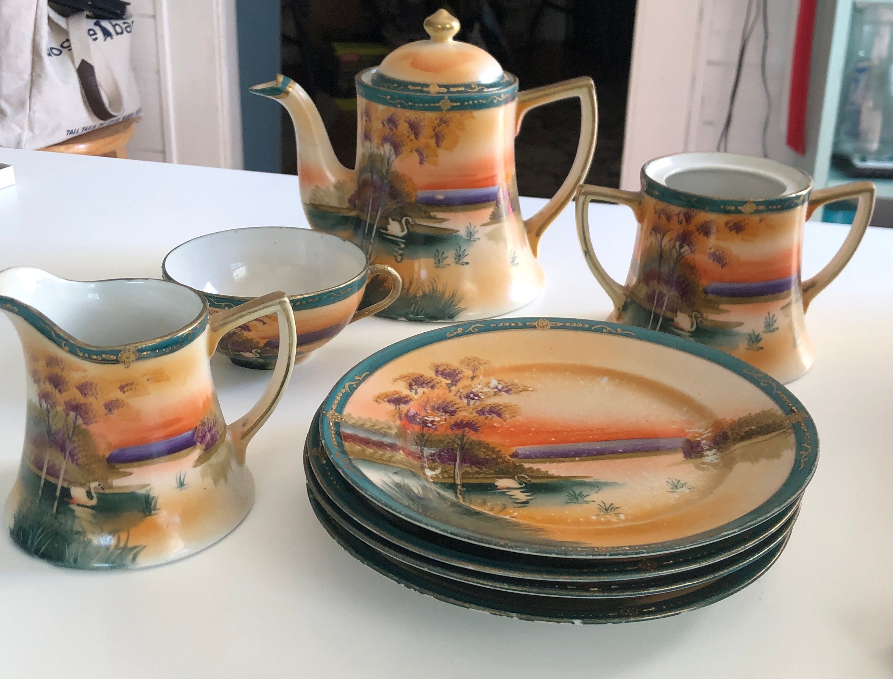 Vintage Takito Lusterware Set. Japanese Teapot Sugar Creamer - Etsy