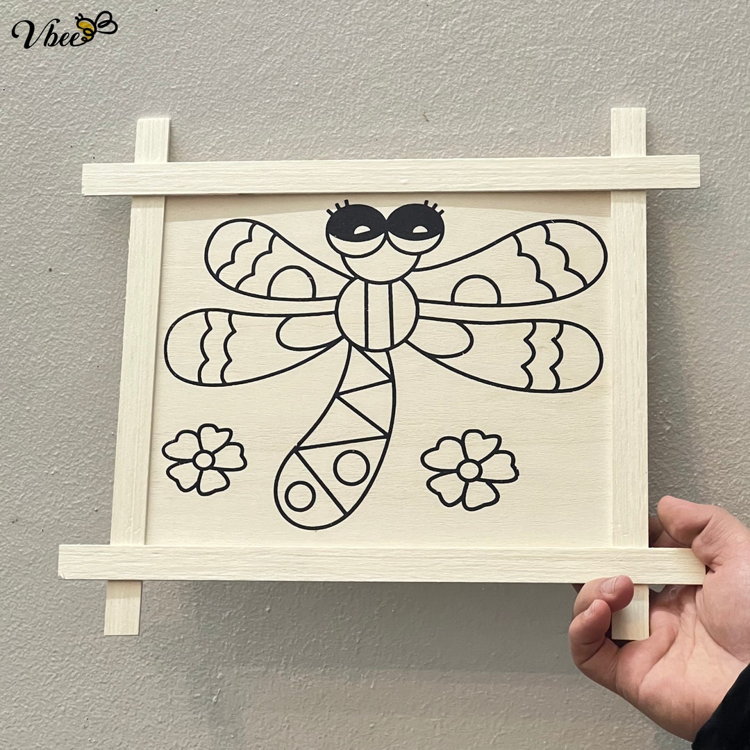 Set 10 Wooden Coloring Boards for Kids, Customizable Wood Art for ...