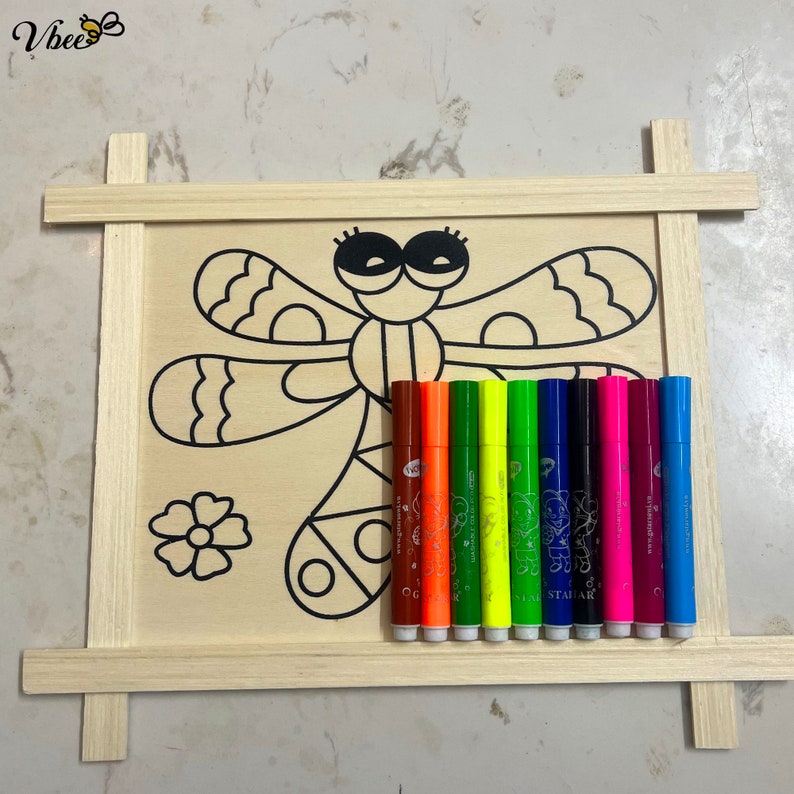 Set 10 Wooden Coloring Boards for Kids Customizable Wood Art - Etsy