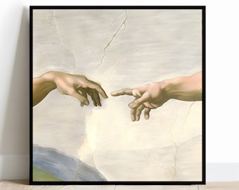 Creation of Adam Michelangelo high Resolution Print Poster - Etsy