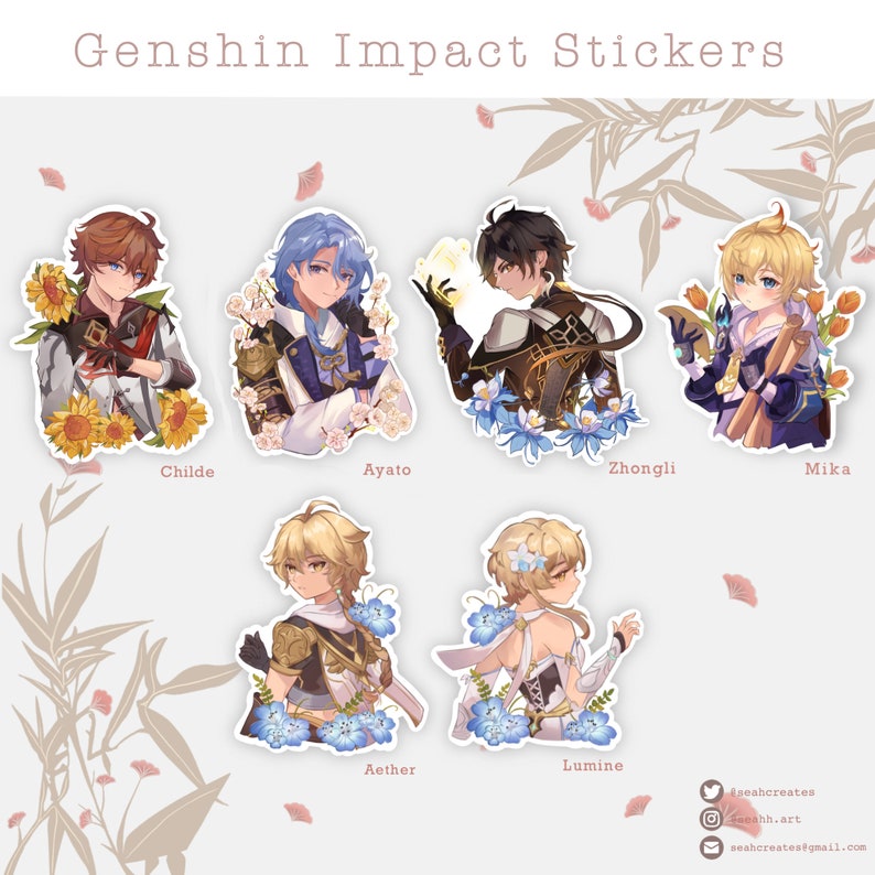 Genshin Impact Stickers - Etsy
