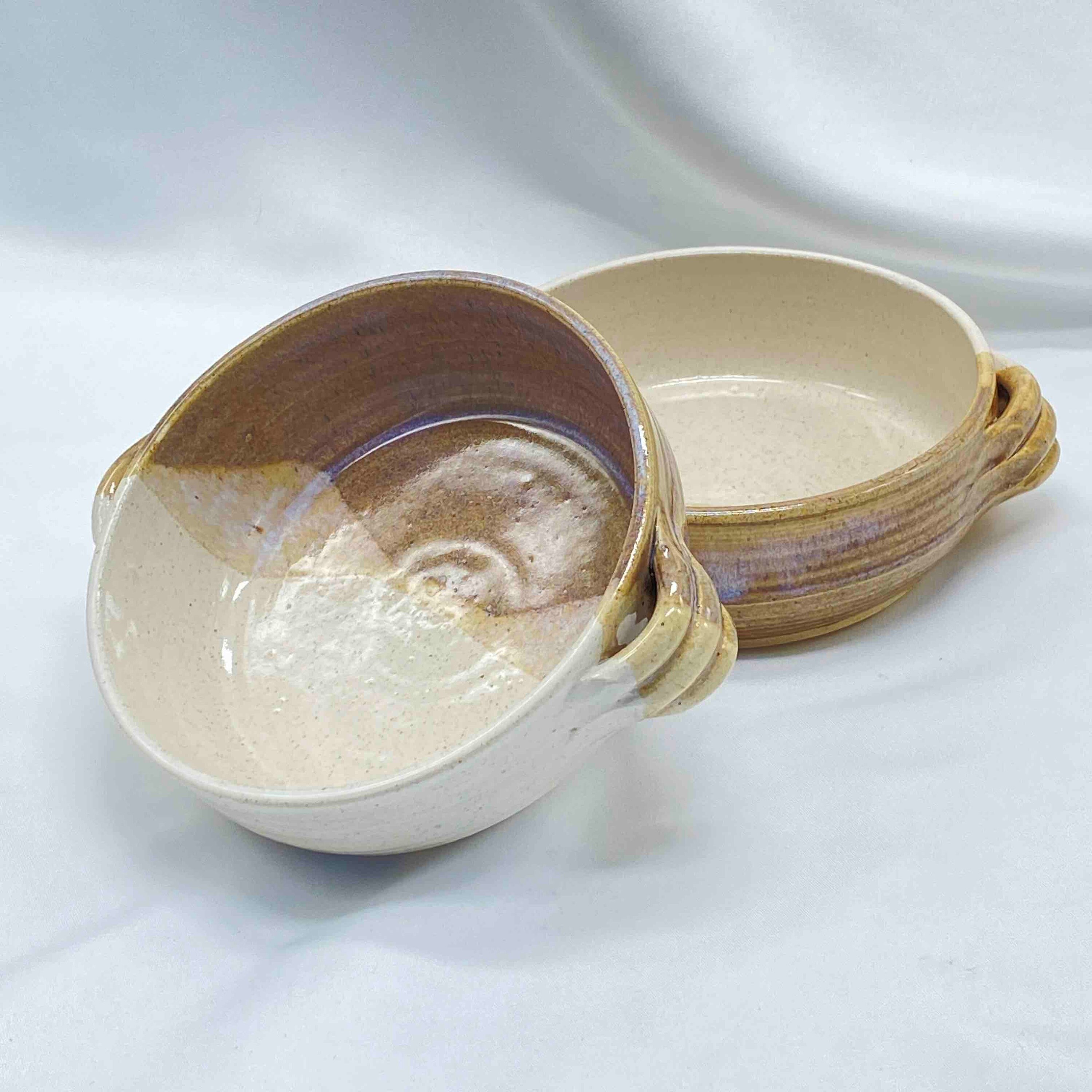Tri-color Hand Thrown Stoneware Pottery With Beautiful 3-color Glaze ...