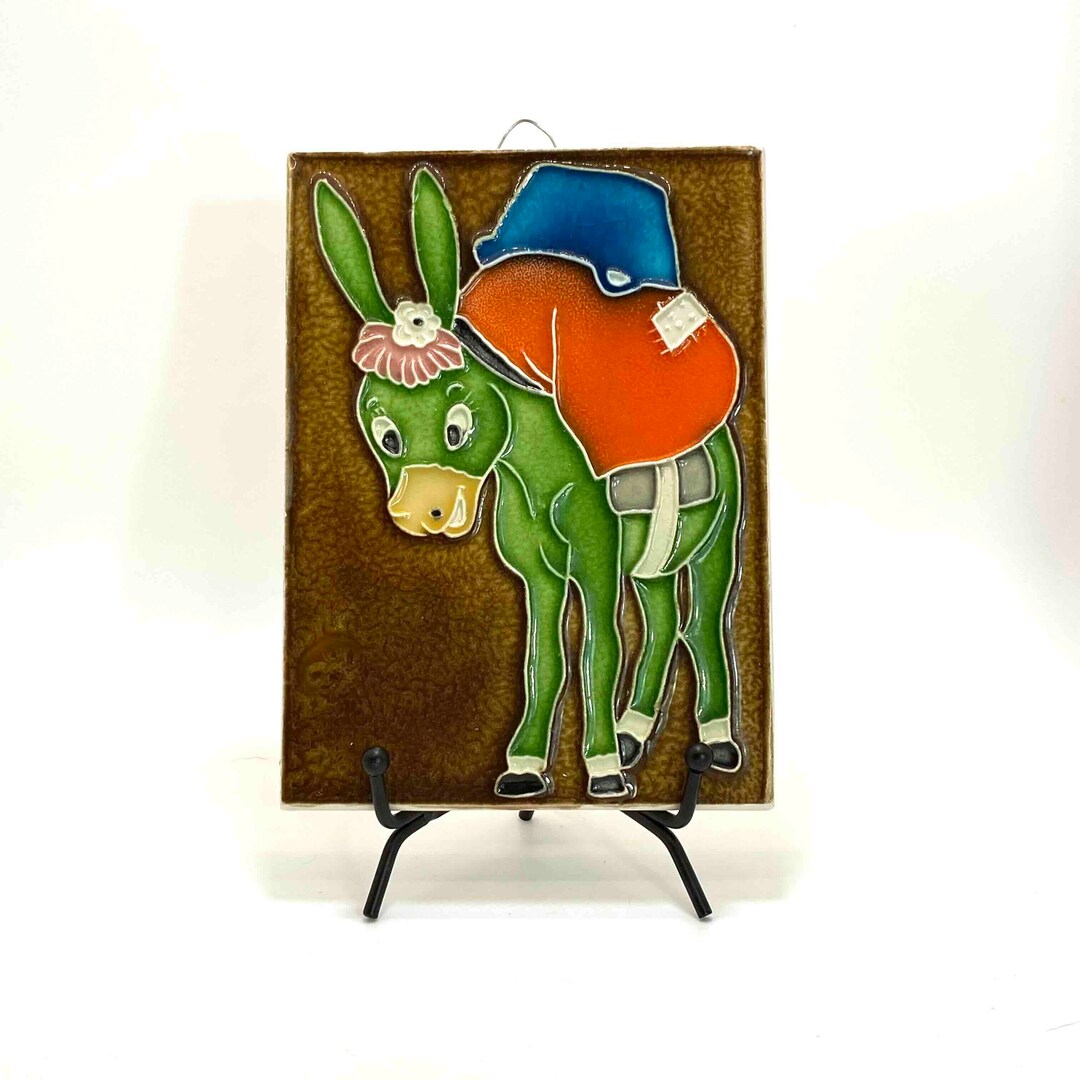 Donkey Ceramic Tile Unsigned 5.75” X 4.25” - Etsy