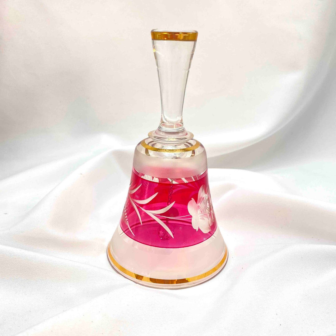 Bohemian Crystal Glass Bell Made in Czechoslovakia by Bohemia Glass ...