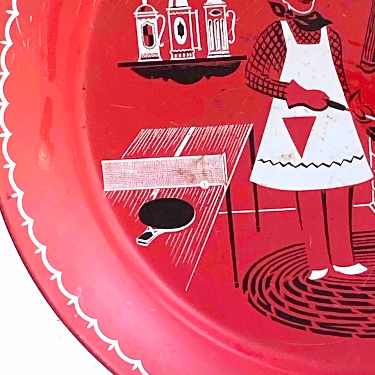 1950s Marcelline Stoyke 19" Round Tray Midcentury Atomic Barbecue - Etsy