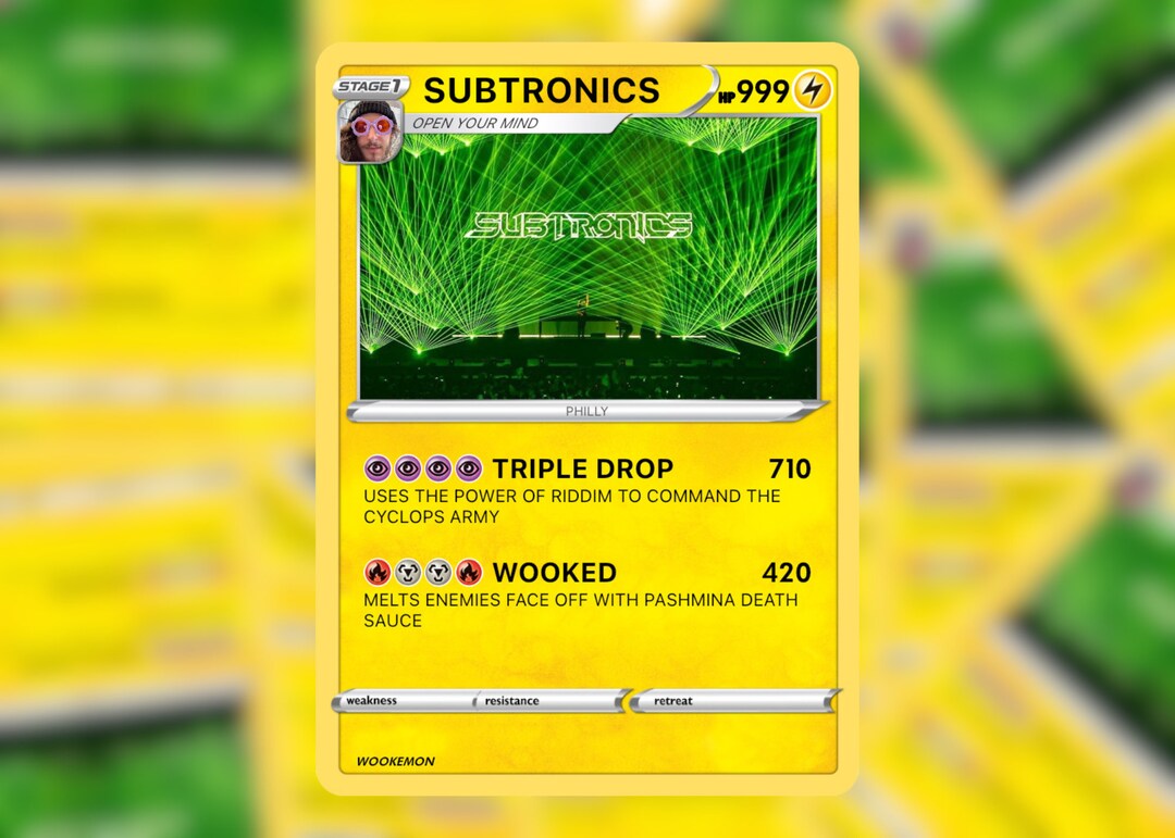 SUBTRONICS Wookémon Festival Trading Card - Etsy