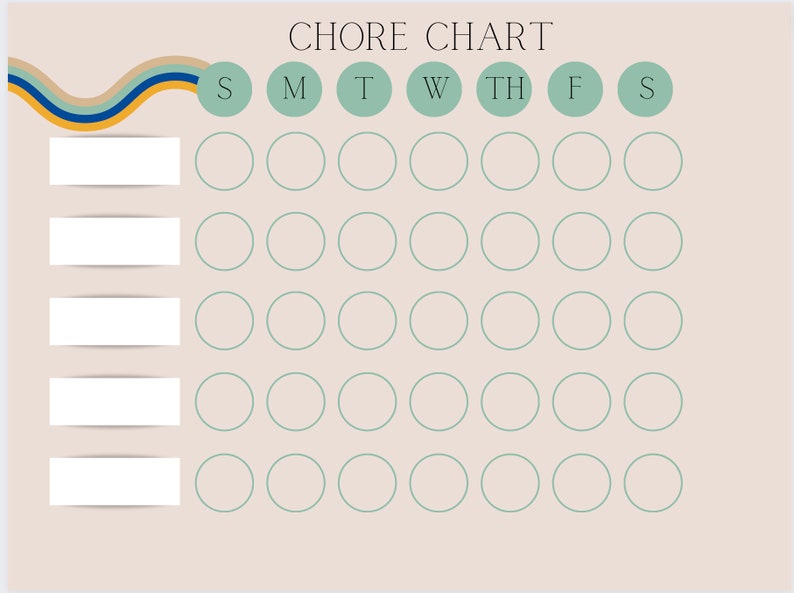 Editable Chore Chart - Etsy