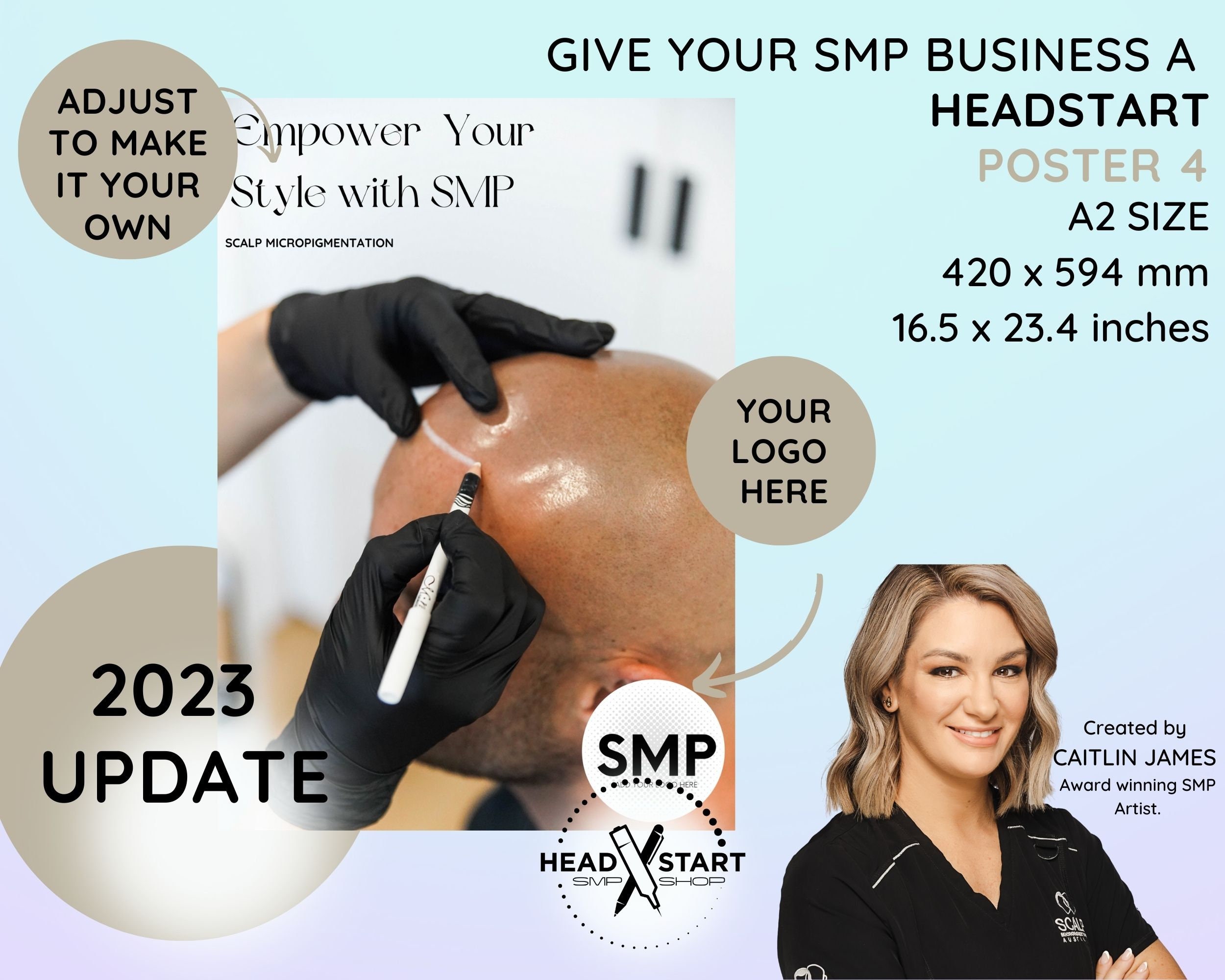 Scalp Micropigmentation (SMP) Poster, Instant Download in Jpeg or PDF ...