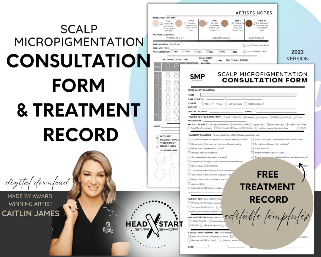 The Best SMP Consultation Form Free Treatment Record Sheet for Scalp ...