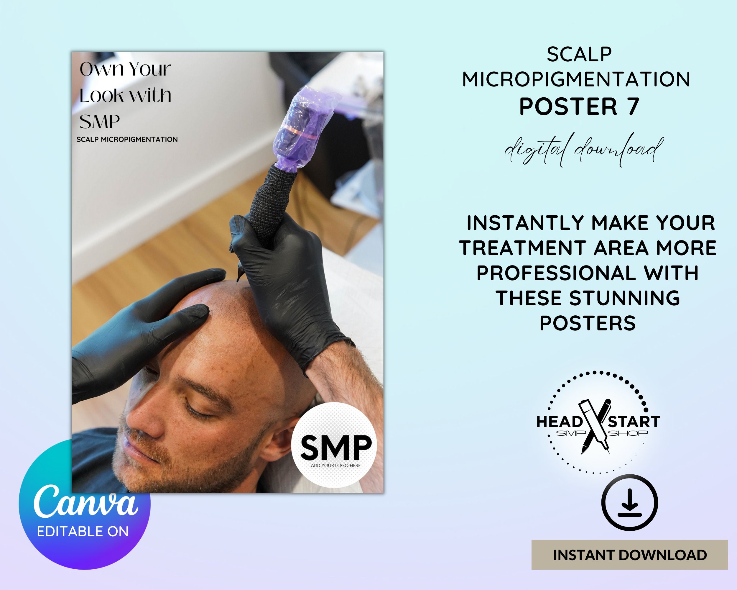 Scalp Micropigmentation (SMP) Poster, Instant Download in Jpeg or PDF ...