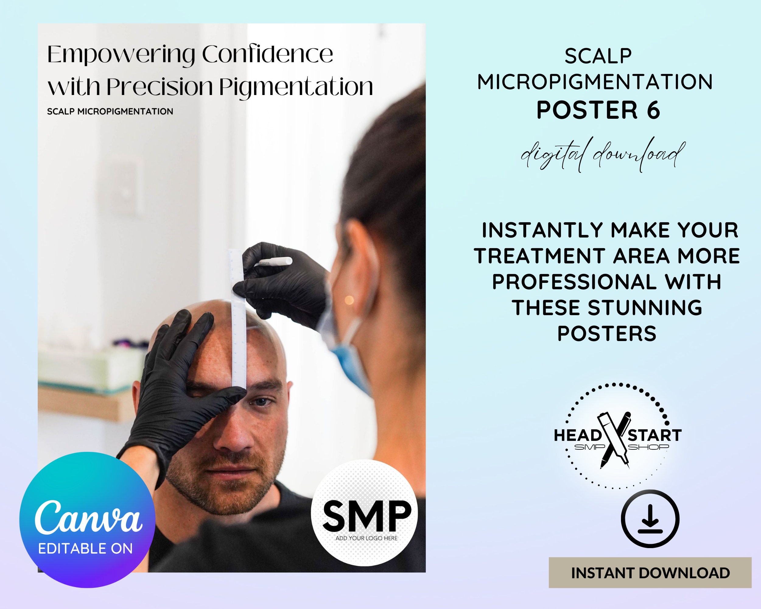 Scalp Micropigmentation SMP Poster, Flyer, Instant Download in Jpeg or ...